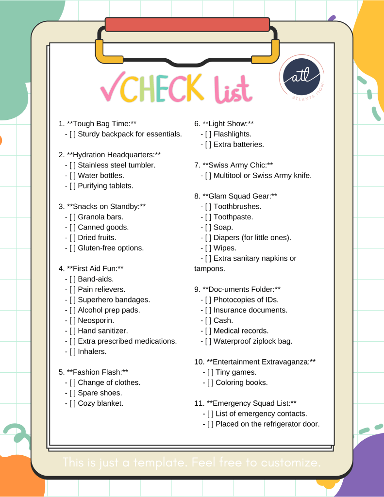 Create Your Own Mom Emergency Bag